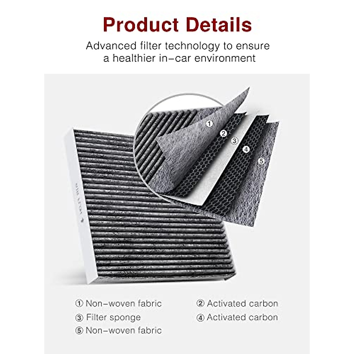 Puroma Cabin Air Filter with Activated Carbon, Replacement for CP157, CF12157, Select Lexus and Toyota Vehicles
