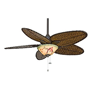 Fanimation Windpointe - 22 inch - Rust with Antique Narrow Oval Blades with Pull-Chain - FP7500RS