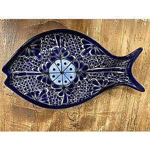Talavera Fish Shaped Serving Platter, Appetizer Plate