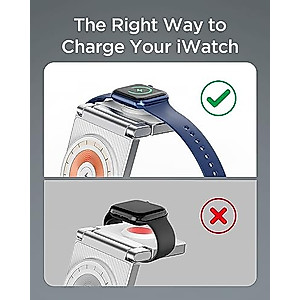 Magnetic Charging Station,Hohosb 3 in 1 Foldable Zinc Alloy Wireless Charger Stand[Compatible with Magsafe Charger] for iPhone 15/14/13/12 Series, AirPods Pro/3/2,Apple Watch/iWatch-White
