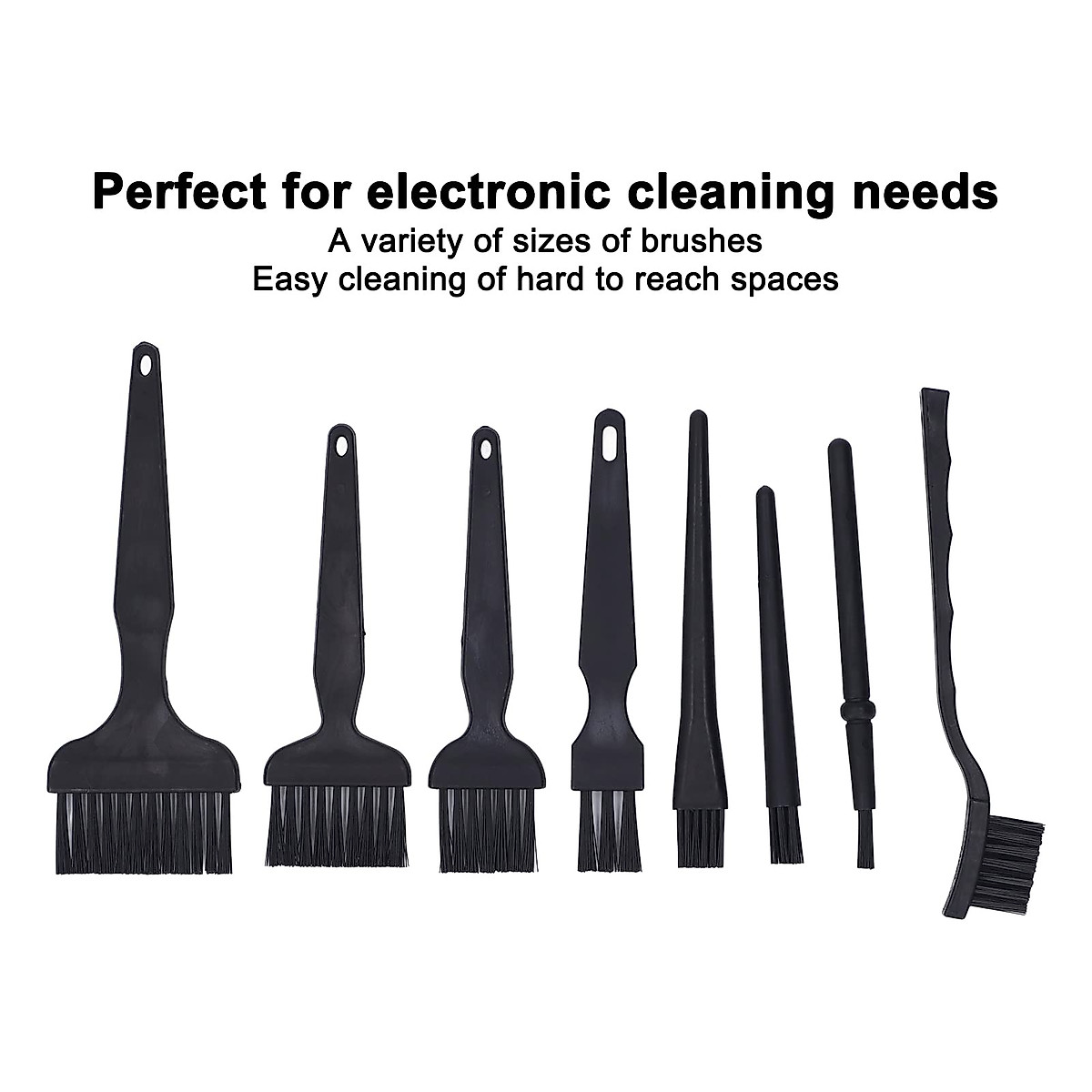 Computer Keyboard Brush Kit, Safe Plastic Handle Dustproof Soft Bristle Electronics Non Static Brushes 8 in 1 for Cell Phones