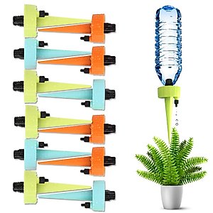 ARTEM Self Plant Watering Spikes Auto Drippers Irrigation Devices Vacation Automatic Plants Water System with Adjustable Control Valve Switch Design for Houseplant, Gardenplant, Officeplant 12 Pack