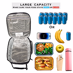 SIBOFUEGO Insulated lunch Box for Men Women - Cute Reusable Lunch Bag for Adult ，Small Lunchbox with Adjustable Shoulder Strap, Durable Cooler Tote Bag for Work Office Picnic Beach (Black Leopard)