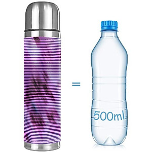 Stainless Steel Leather Vacuum Insulated Mug Geometry Thermos Water Bottle for Hot and Cold Drinks Kids Adults 16 Oz