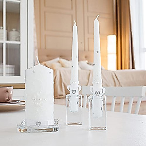 Unity Candles for Wedding Ceremony Set of 3 - Unity Decorative Wedding Candle - 6" Pillar and 2 10" Tapers Candles - Ceremonial Candles Wedding Table Centerpiece - Velas Decorativas para Boda