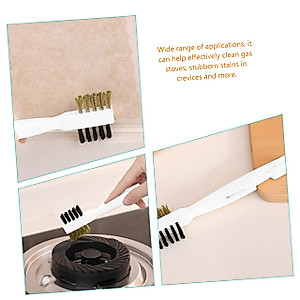 SOLUSTRE 4pcs Non-Slip Gas Stove Cleaning Brush Scraper Stiff Bristles for Tiles Windows Effortless Cleaning