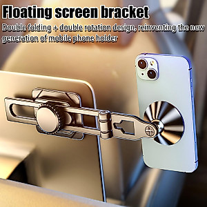 BESULEN Magnetic Phone Holder for Car, 6 Strong Magnets, Car Phone Mount with 2 Metal Plates, 720° Rotation Folding Case Friendly, Universal Auto Dashboard Cell Phone Holder Fits Most Smartphones