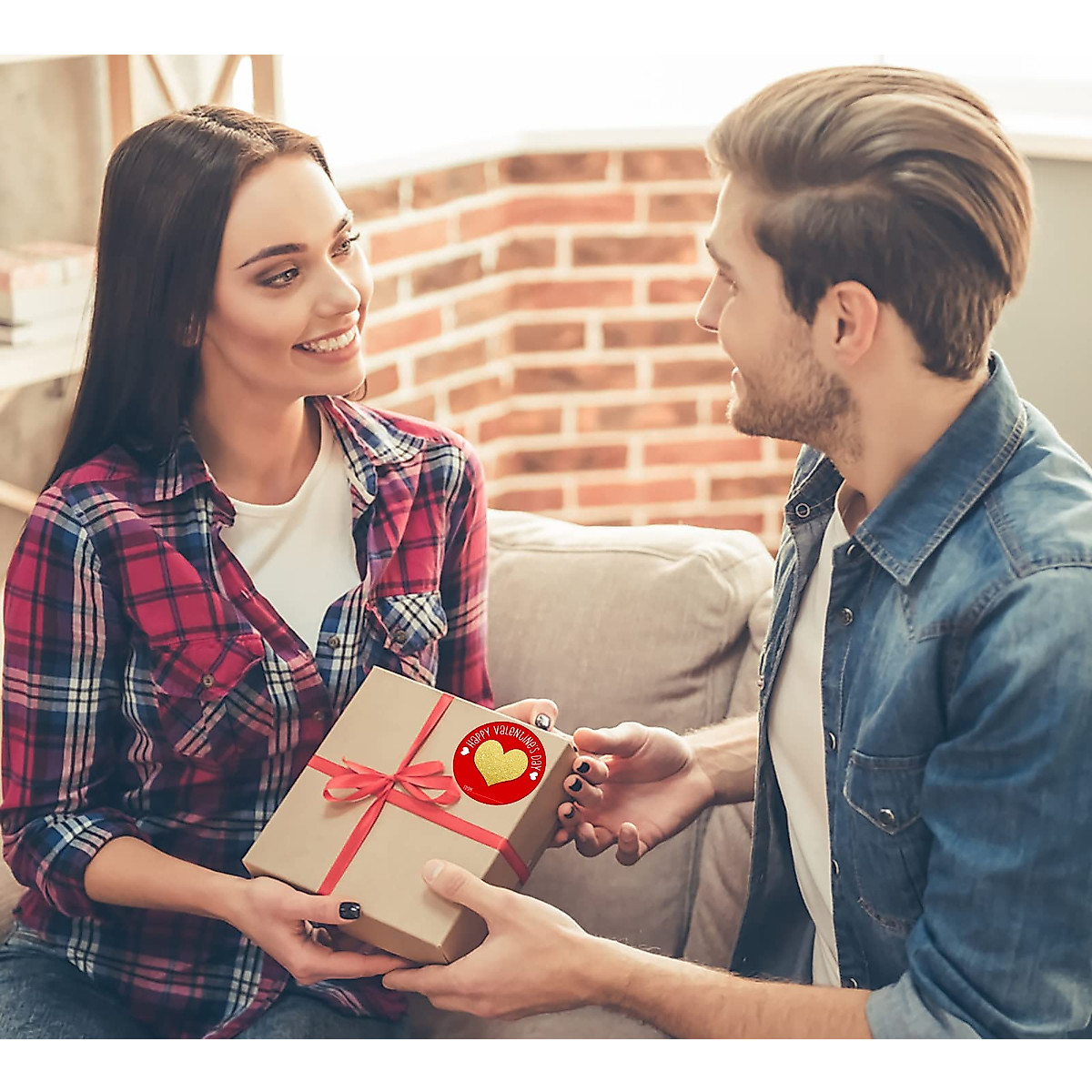 SICOHOME Happy Valentine's Day Stickers Label 36pcs 1.5" Valentine's Day Envelope Seals Labels Stickers Valentine's Day Gift Sticker Party Favor Stickers Envelope Seals Sticker Heart Stickers for Kids