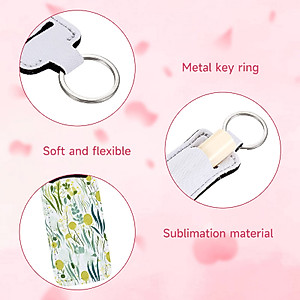 Valyria Sublimation Blanks Chapstick Holder Keychains Lipstick Holder Keychains Chapstick Holder Bulk (White-Rectangle (20 Pcs))