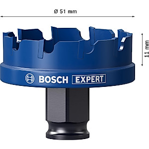 Bosch Professional 1x Expert Sheet Metal Hole Saw (Ø 51 mm, Accessories Rotary Impact Drill)