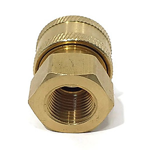 MTM Brass Pressure Washer Garden Hose Adapter (w/Spring & Filter) & Quick Connect Coupler