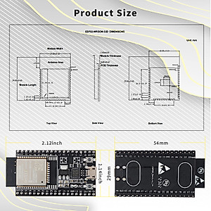 000 EC Buying ESP32-DevKitC Development Board,ESP32 Development Board Equipped with WROOM-32D Module Integrated WiFi Bluetooth Module Microprocessor Interface SPI I2C I2S Suitable