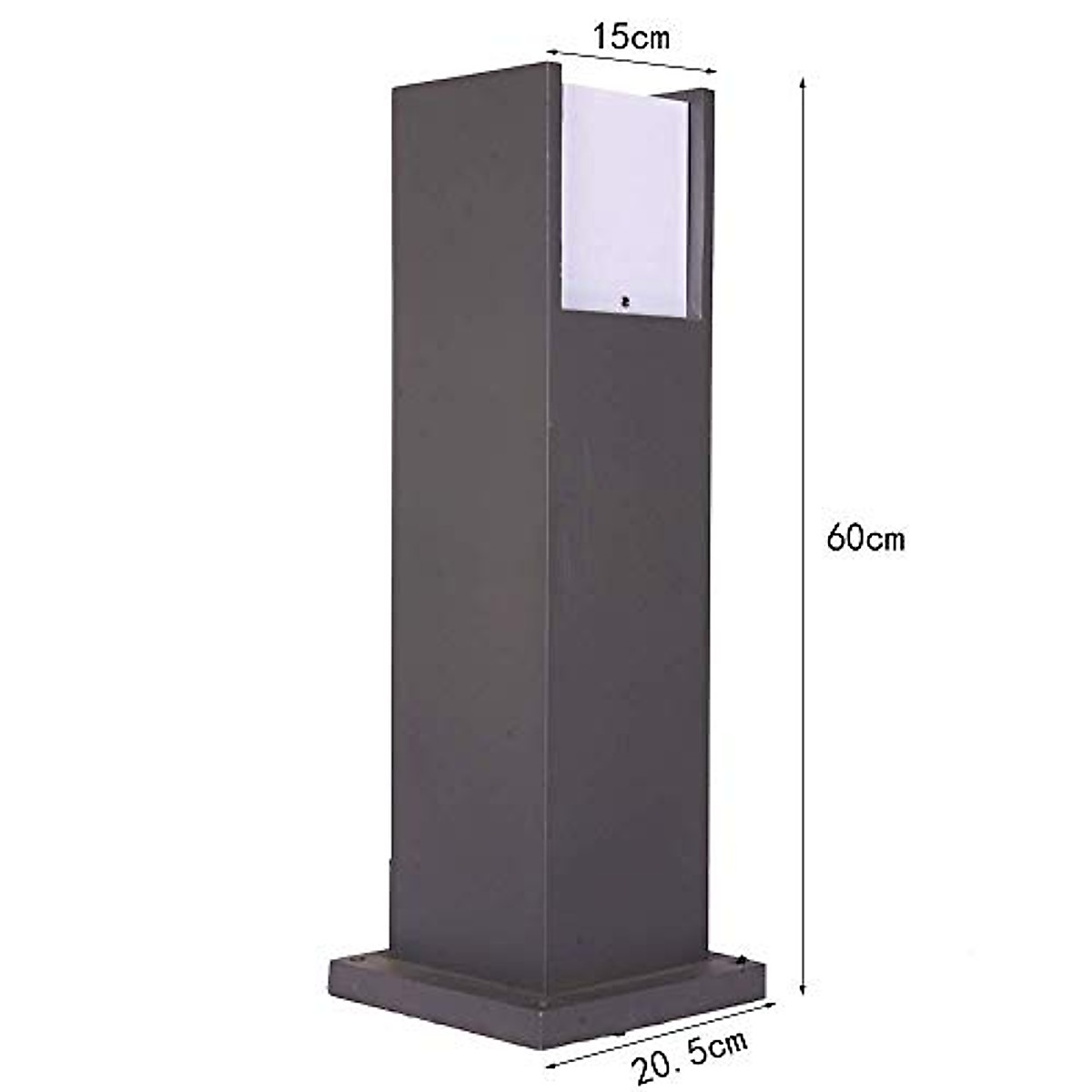 ZMY Outdoor Modern Simple Pillar Light Waterproof Aluminum Metal Post Lighting Acrylic Garden Loft Gate Column Lantern Courtyard Home Villa Decorative Pathway Fixture E27 Edison