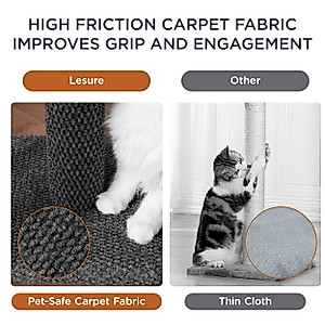 Lesure 29" Tall Cat Scratching Post - Premium Sisal Rope Highly Resistant Carpet Scratching Posts for Indoor Cats Adults, Sturdy Large Cat Scratch Pole with Hanging Ball, Grey(29 inch)