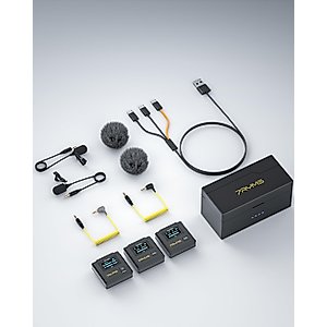 7RYMS iRay DW30 Wireless Lavalier Microphone, 16GB Storage, Noise Cancellation, 328' Range, Wireless Lapel Microphone for Camera, iPhone, Android, PC, YouTube, Interviews, Vlogs, Live-Streaming
