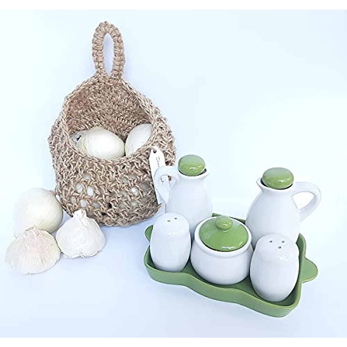 Teardrop Hanging Basket, made with jute twine, Handmade in US. (Small & Medium)