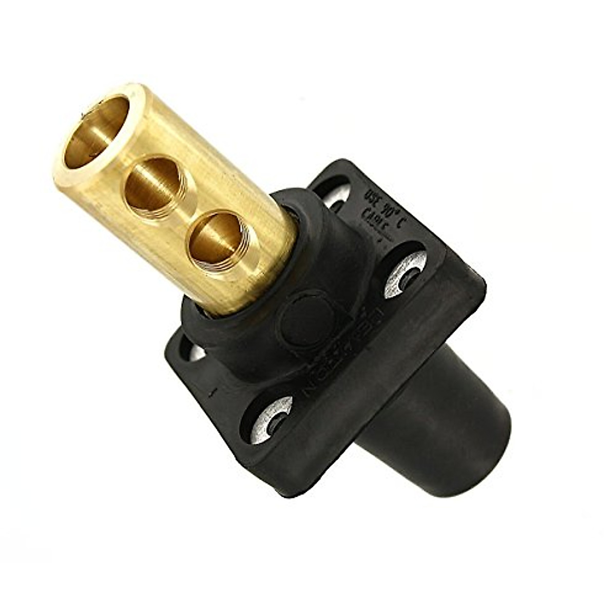 Leviton 16R22-UE 16-Series Taper Nose, 90-Degree, Female Panel Receptacle, Cam-Type Connector, Black