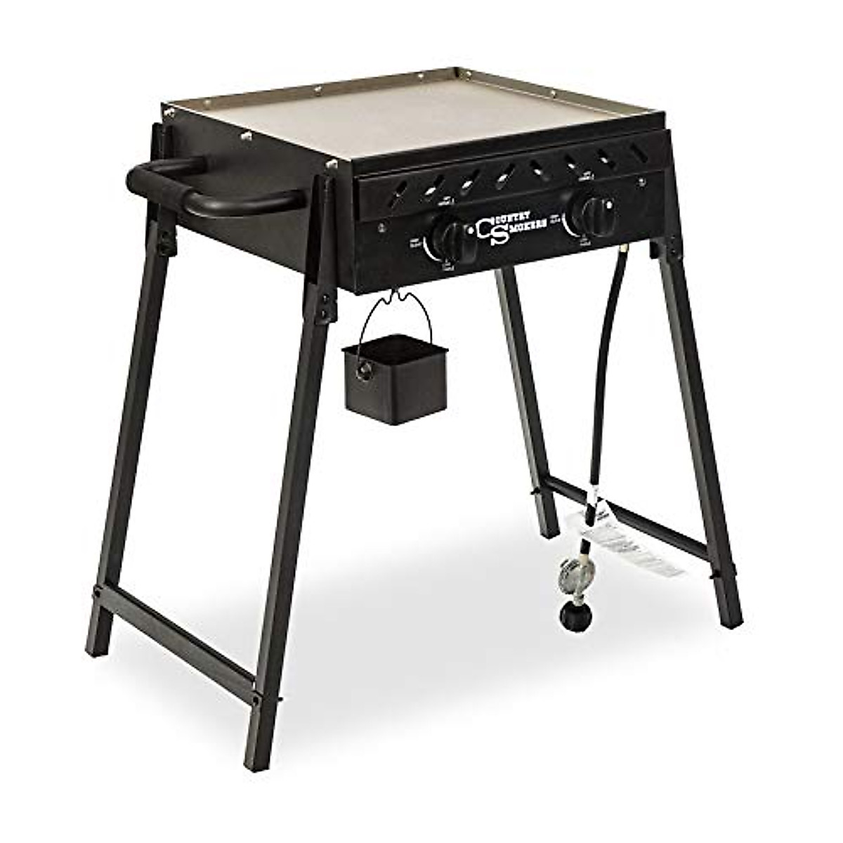 Country Smokers CSGDL0370 Horizon Series, Plains 2-Burner Portable Gas Griddle, Black