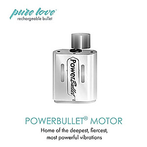 pure love Vibrator Bullet, Rechargeable, Waterproof, Adult Sex Toy, Smoky Silver, 3"
