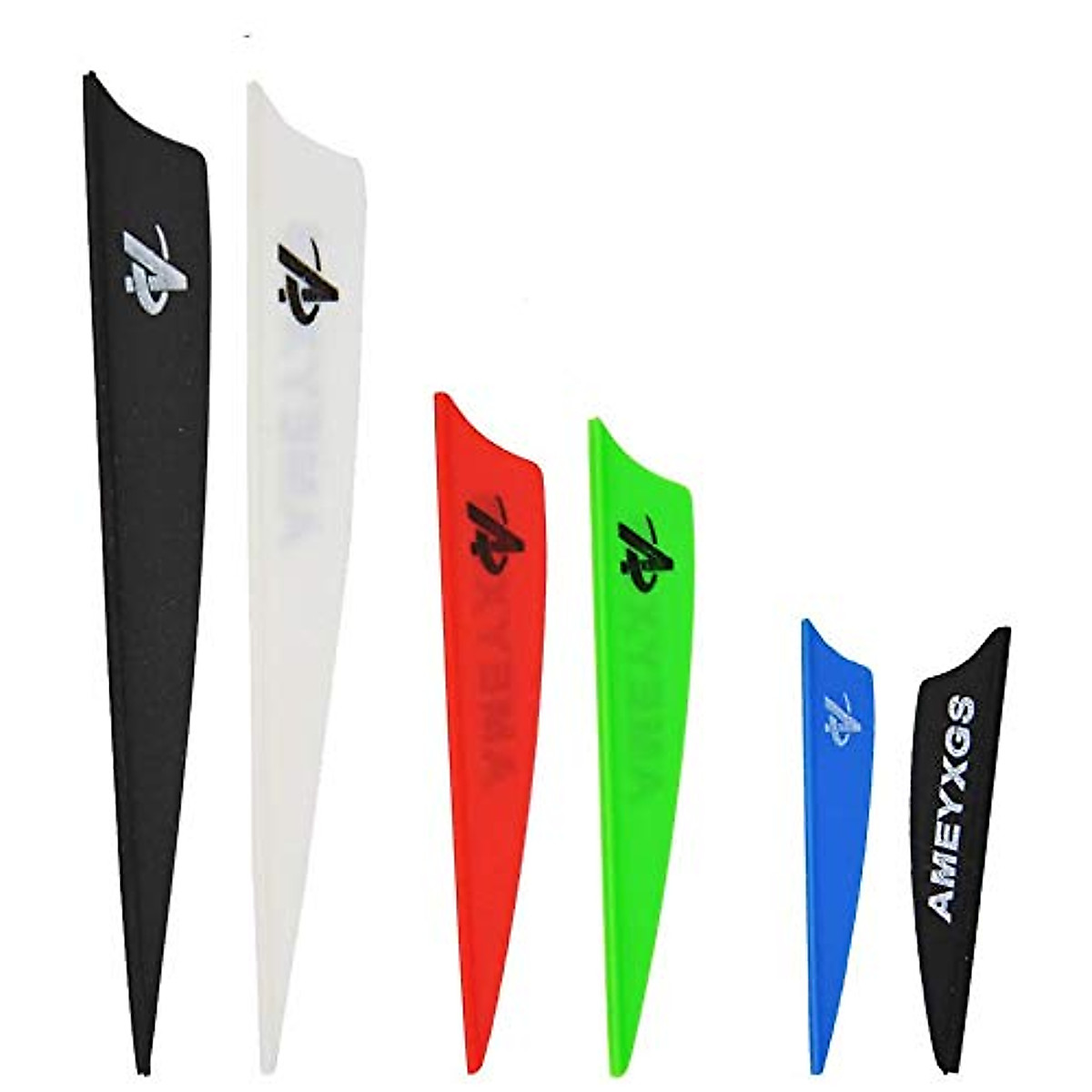 SHARROW 100pcs Archery Fletchings Rubber Shield Feathers 2" 3" 4" Hunting Fletches for Arrows DIY Accessory (red, 3inch)