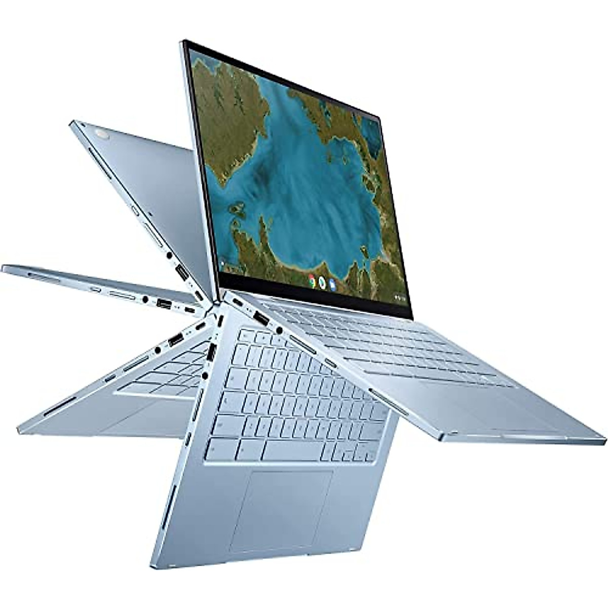 ASUS Newest Flip 2-in-1 14" FHD Touchscreen Chromebook Laptop, Intel Core m3-8100Y(up to 3.4 GHz), 8GB RAM, 320GB Space(64GB eMMC+256GB Card), Webcam, Backlit Keyboard, WiFi, Chrome OS, Silver, JVQ MP