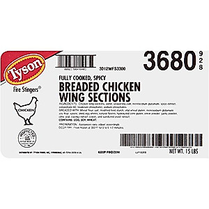 Tyson Fire Stingers Chicken, 7.5 Pound -- 2 per case.