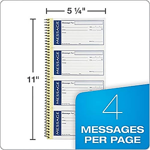 Adams Write 'N Stick Message Pad, 2-Part, Carbonless, Blue, 5-1/4" x 11", 200 Sets per Book (SC1153WS)