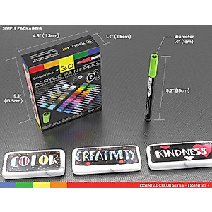 Acrylic Paint Markers Paint Pens Assorted Vibrant Markers for Rock Painting, Canvas, Glass, Mugs, Wood, Ceramic, Fabric, Metal, Ceramics. Non Toxic, Quick Dry, Multi-Surface, Lightfast (EXTRA FINE)
