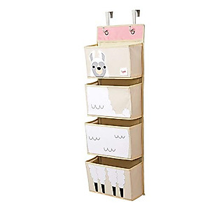 3 Sprouts Hanging Wall Organizer- Storage for Nursery and Changing Tables, Llama