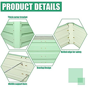 SnugNiture Galvanized Raised Garden Bed 8x4x1FT Outdoor Large Metal Planter Box Steel Kit for Vegetables, Flowers, Herbs, and Succulents