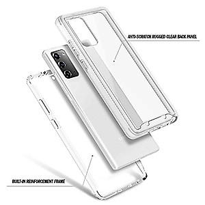 NZND Case for Samsung Galaxy Note 20/Note 20 5G with [Built-in Screen Protector], Full-Body Shockproof Protective Rugged Bumper Cover, Impact Resist Durable Phone Case (Clear)