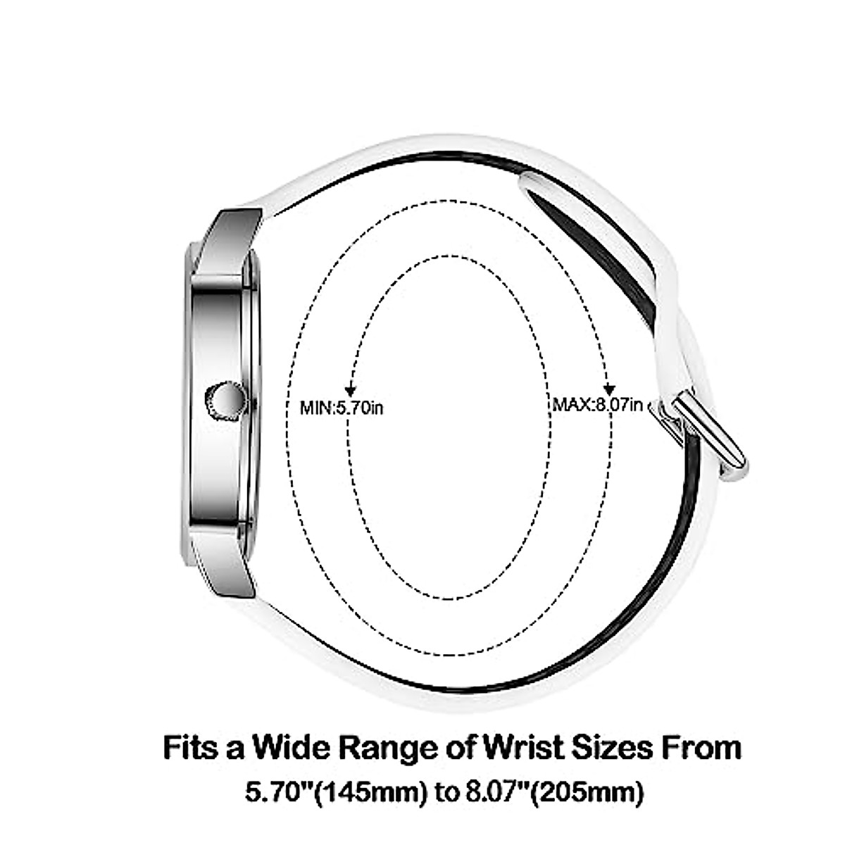 RioFoior Nurse Watch for Nurse,Nursing Student,Medical Professionals,Doctors,with Variety Colors,Second Hand and 24 Hour,Easy to Read Waterproof Watch（White-Black）