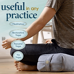 Florensi Yoga Bolster Pillow-Luxurious Velvet Bolster for Restorative Yoga-Large Rectangular Cushion with Carry Handle-Supportive Meditation Cushion-Machine Washable Cover and Carry Handle(Light Blue)