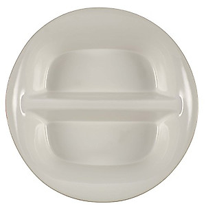 Rachael Ray Dinnerware Round & Square 12-Inch Stoneware Divided Dish, Green