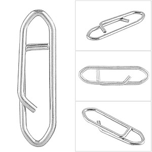 Demeras 100PCS Fishing Safety Snaps Stainless Steel Fishing Interlock Snaps Line Terminal Tackle Accessory for Outdoor Fishing(S)