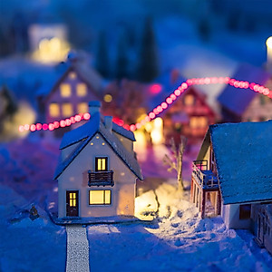 Christmas Village Accessories Christmas Village Brick Road Decorations Village Street Mat Miniature Cobblestone Brick Mat for Home Garden 4.7 x 47.2 Inch(Cobblestone Style,2 Pieces)