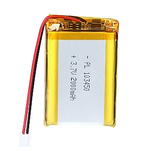 AKZYTUE 3.7V 103450 2000mAh Lipo Battery Rechargeable Lithium Polymer ion Battery with JST Connector, Can Replace 103454 963450 Lipo Battery