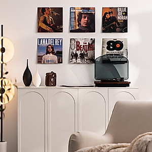 HBlife 6 Pack Vinyl Record Shelf Wall Mount, 4 Inch Clear Acrylic Album Record Holder, Vinyl Display Shelves and Album Frame for Bedroom, Living Room, Store and Home
