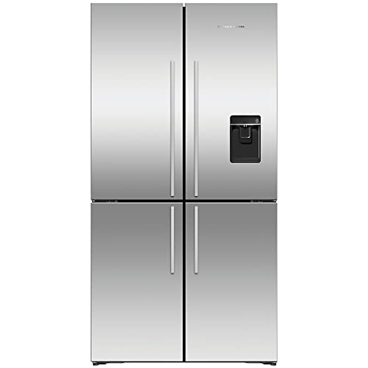 Fisher & Paykel Series 7 RF203QDUVX1 36 Inch Freestanding Counter Depth Quad Door Refrigerator Freezer with 18.9 Cu. Ft. Capacity, Ice Maker, Water Dispenser, Variable Temperature Zone, Touch Control