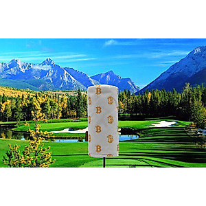 Golf Club Driver Headcover- Premium Bitcoin Barrel Style Golf Driver Head Covers- Durable Golf Club Cover Fits Most Drivers- Protective Golf Driver Head Cover for up to 460 cc Driver Woods