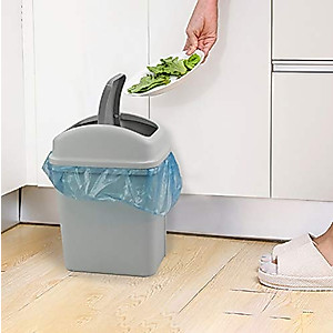 Minekkyes 3 Gallon Plastic Garbage Can, Kitchen Trash Can with Lid, 1 Pack (Grey)