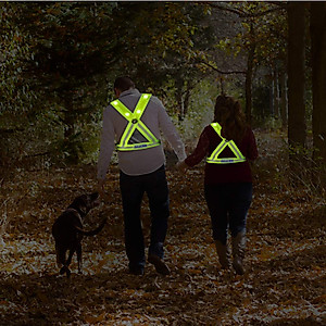 Atlecko 360° Rechargeable LED Running, Cycling, Hiking Reflective Vest & Belt for Men, Women & Kids - Safe & Comfortable - Bright Lights for High Visibility, Excellent Battery Life, Perfect for Night