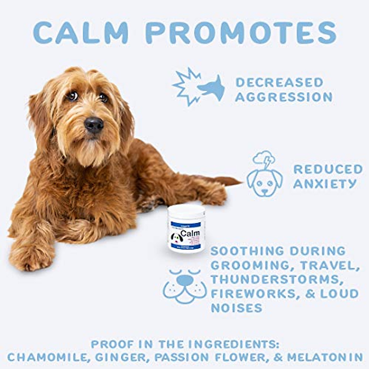 waggedy Calming Chews for Dogs, Tasty Treats Provide Stress & Anxiety Relief for Dogs During Separation, Travel & Times of Fear – Cat Calming Treats | Dog Treats (Calm)