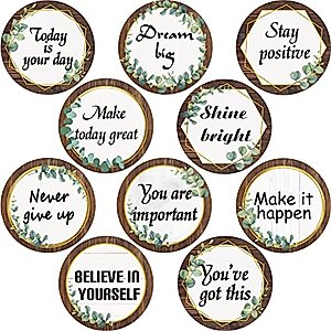 50pcs Positive Sayings Accents Eucalyptus Motivational Classroom Cutouts Decors Growth Mindset Chips Inspirational Quotes Bulletin Board Class Door Decorations