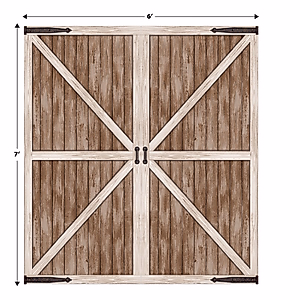 Beistle 7' x 6' Cardboard Rustic Barn Door Photo Prop, Western Prom Decorations, Wild West Themed Party Décor