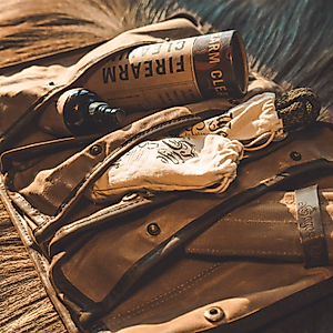 Handgun Cleaning MAT by Sage & Braker. Made from Waxed Canvas, Wool and Leather.