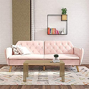 Novogratz Tallulah Memory Foam Futon, Pink