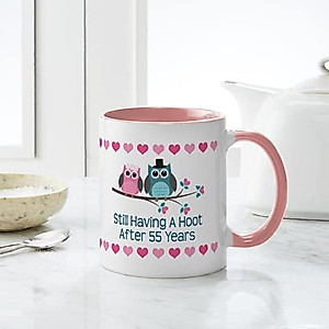 CafePress 55Th Anniversary Owl Gift Mugs Ceramic Coffee Mug, Tea Cup 11 oz
