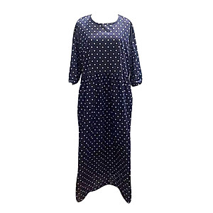 Size Retro Dress Short Sleeve Plus Causal Dot Dress Printed Polka Beach Women's Women's Dress Dress Girls (Blue, XXXXL)