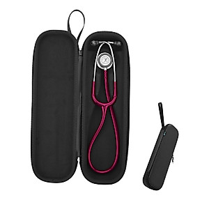 Beautyflier Travel Case for 3M Littmann Classic III Monitoring Stethoscope, Stethoscope Carrying Case with Extra Pocket for Accessories, Storage Box for Stethoscope, EVA Black (Case Only)